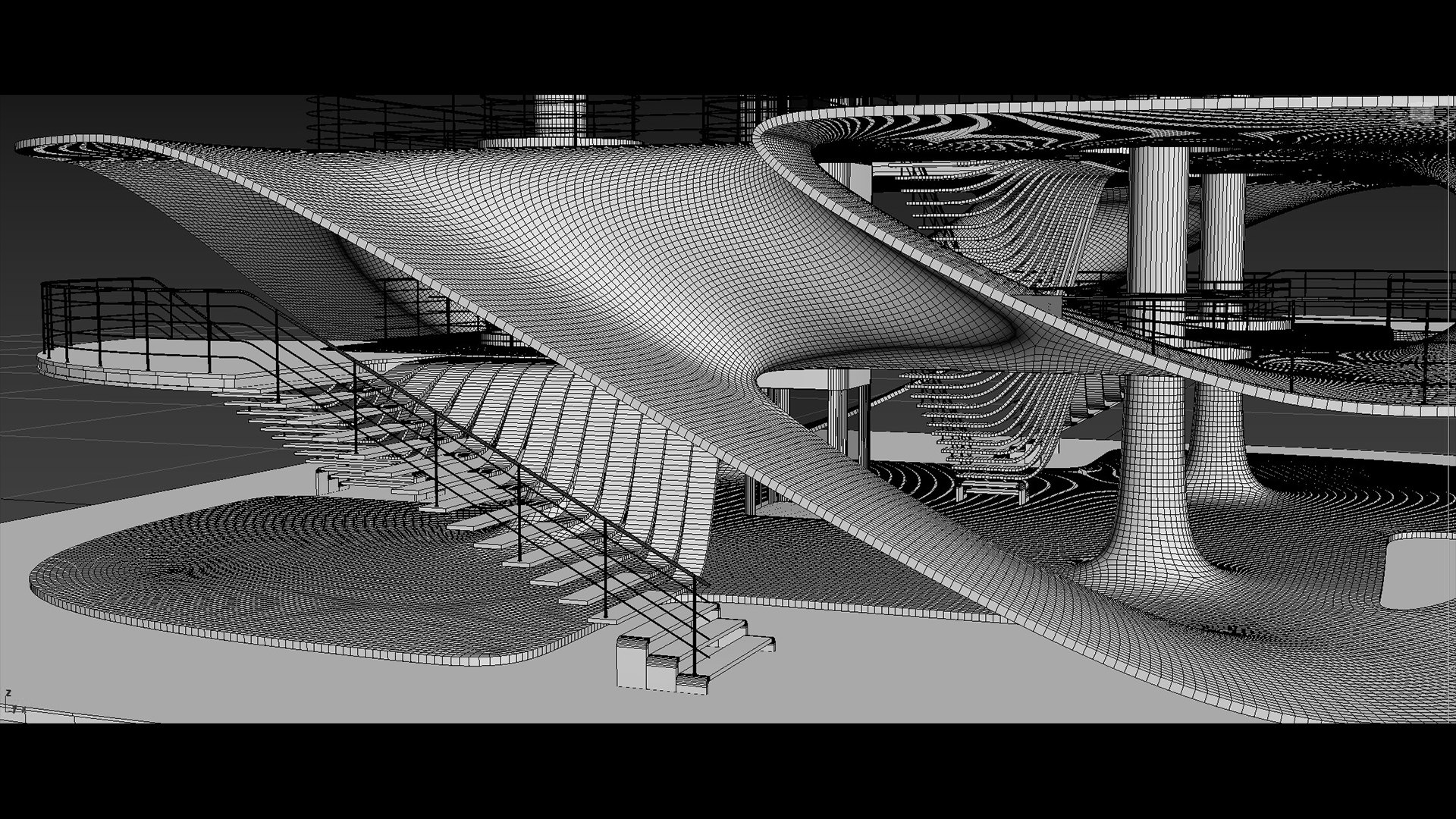 3D Futuristic Parametric Sci-Fi Exhibition Pavilion Architecture Model - TurboSquid 2112749