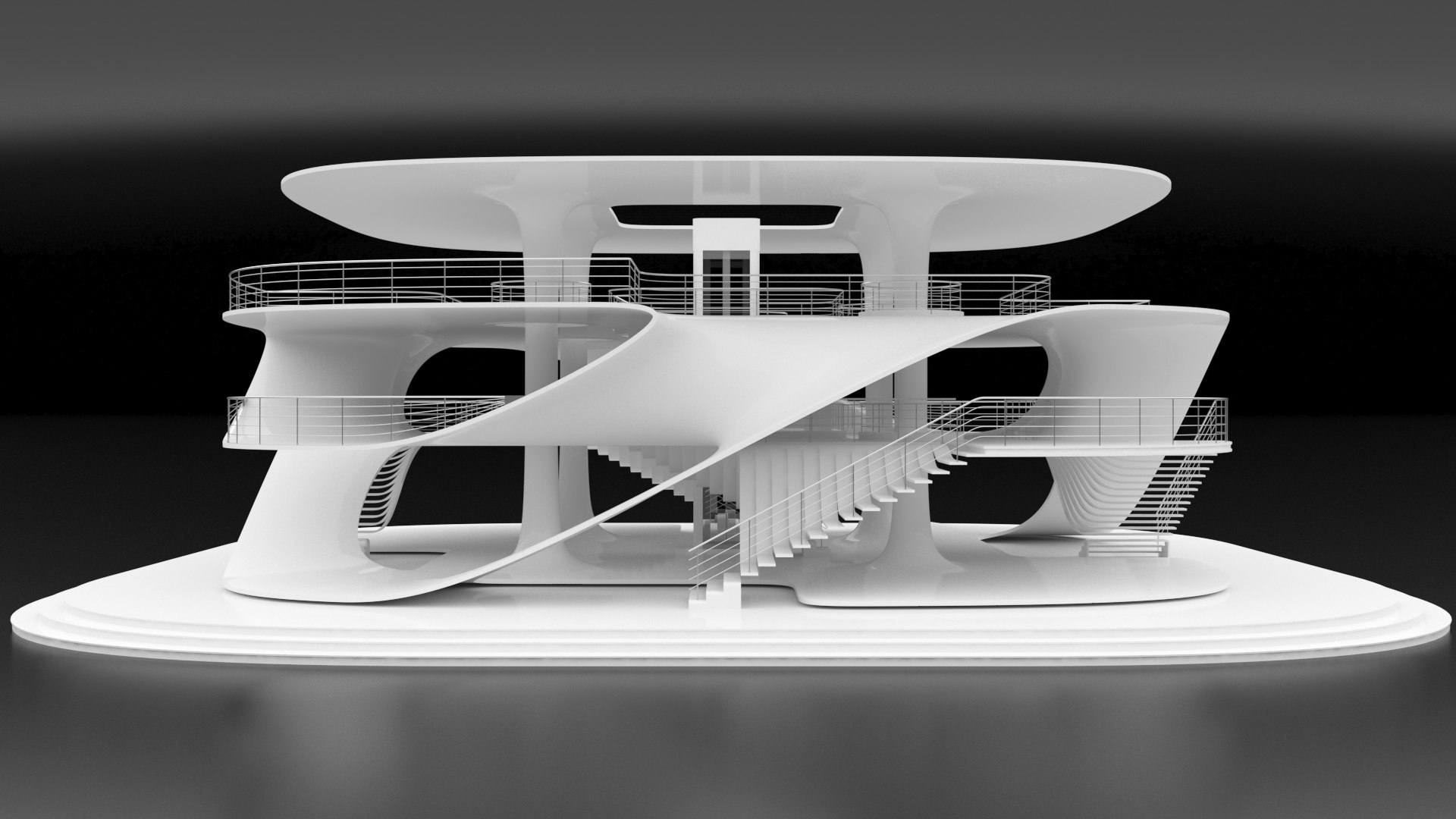 3D Futuristic Parametric Sci-Fi Exhibition Pavilion Architecture Model - TurboSquid 2112749