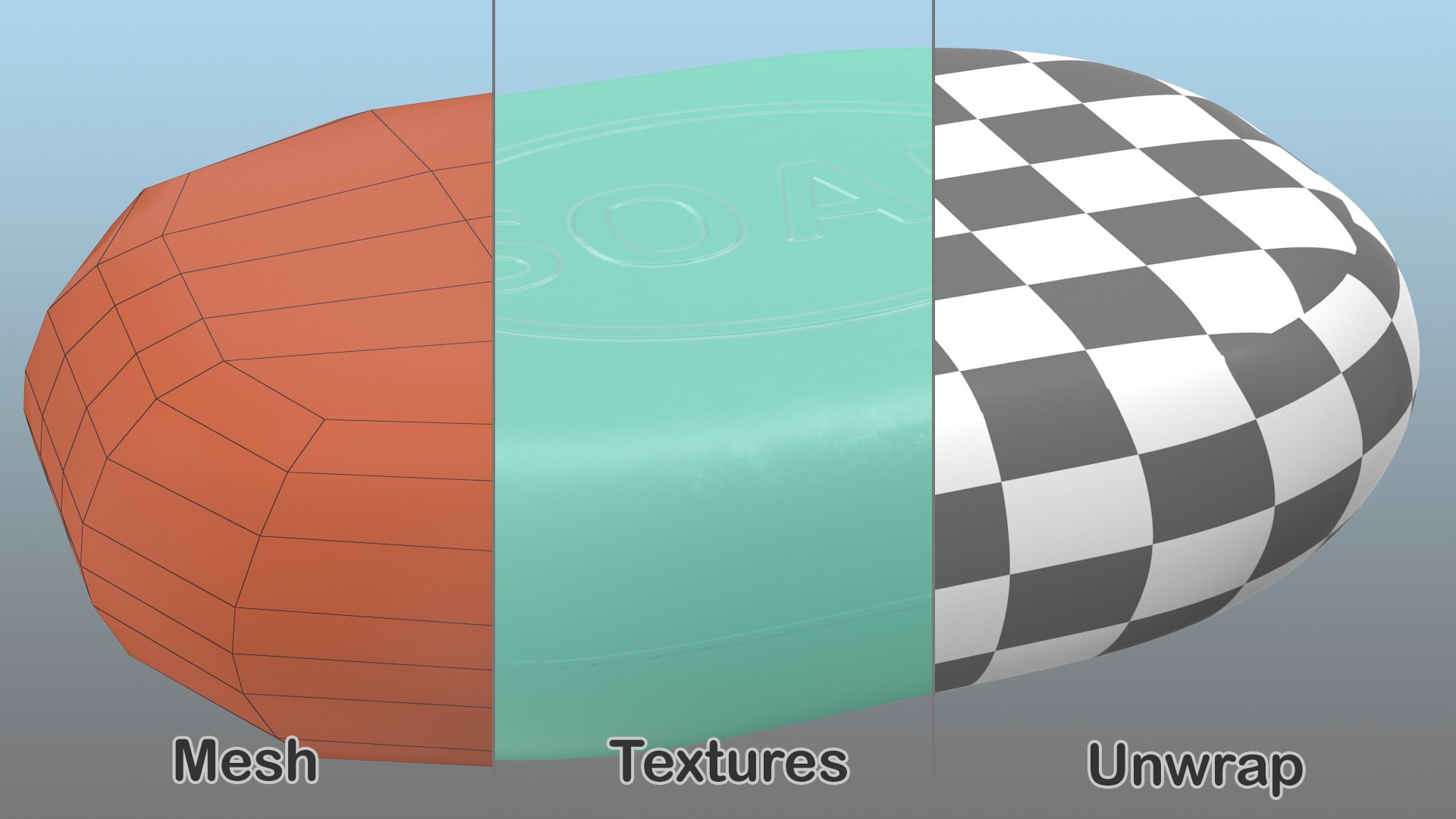 Sky Blue Bath Soap Model - TurboSquid 1446429