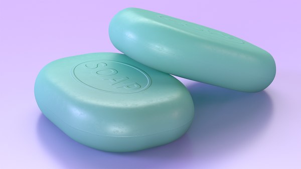 Sky blue bath soap model - TurboSquid 1446429