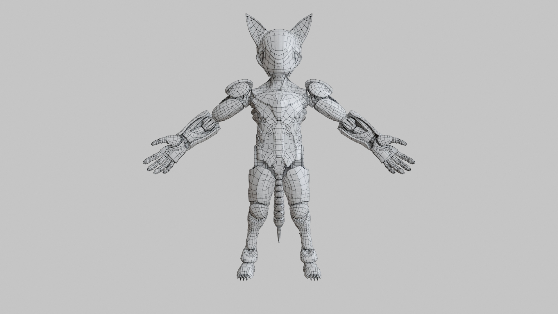 Sci-fi Humanoid Cat Robot - Rigged Game-Ready Anthropomorphic Character ...