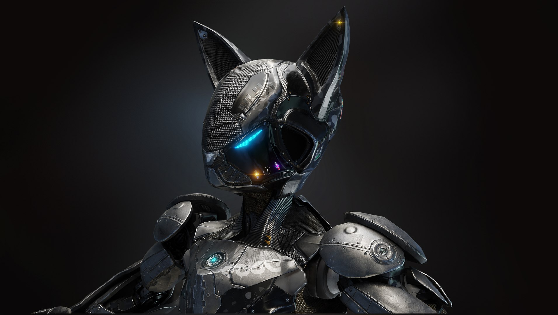 Sci-fi Humanoid Cat Robot - Rigged Game-Ready Anthropomorphic Character ...