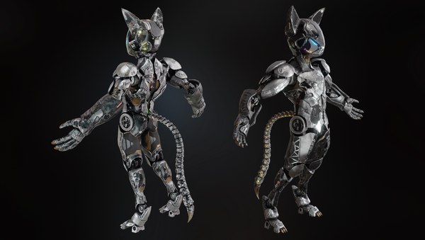 科幻类人猫机器人 - Rigged Game-Ready Anthropomorphic Character3D模型 - TurboSquid ...