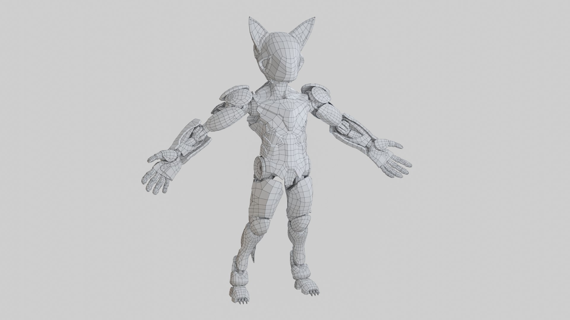 Sci-fi Humanoid Cat Robot - Rigged Game-Ready Anthropomorphic Character ...