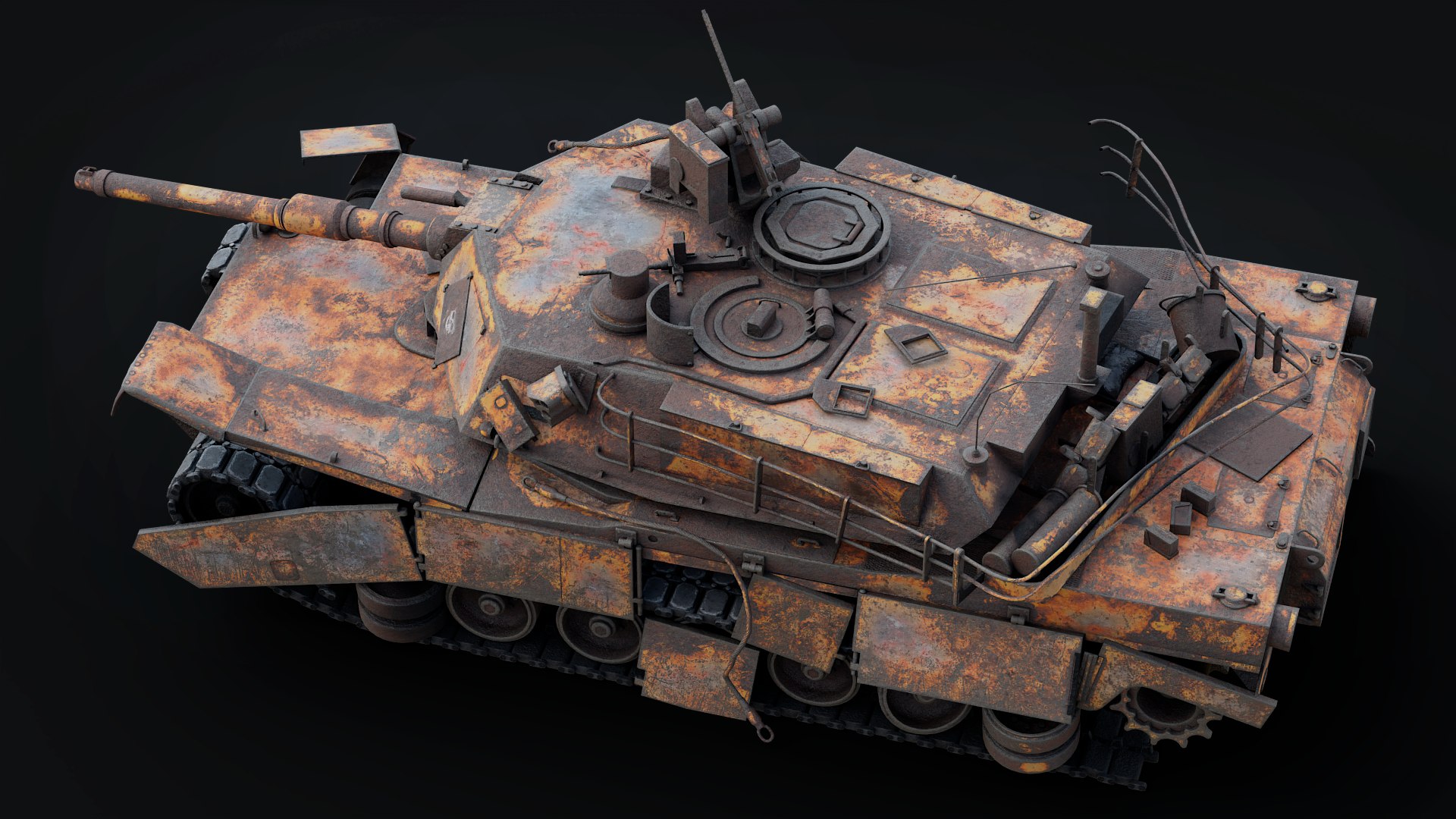 3D 4 Nato Tanks Destroyed Pack - TurboSquid 2165814