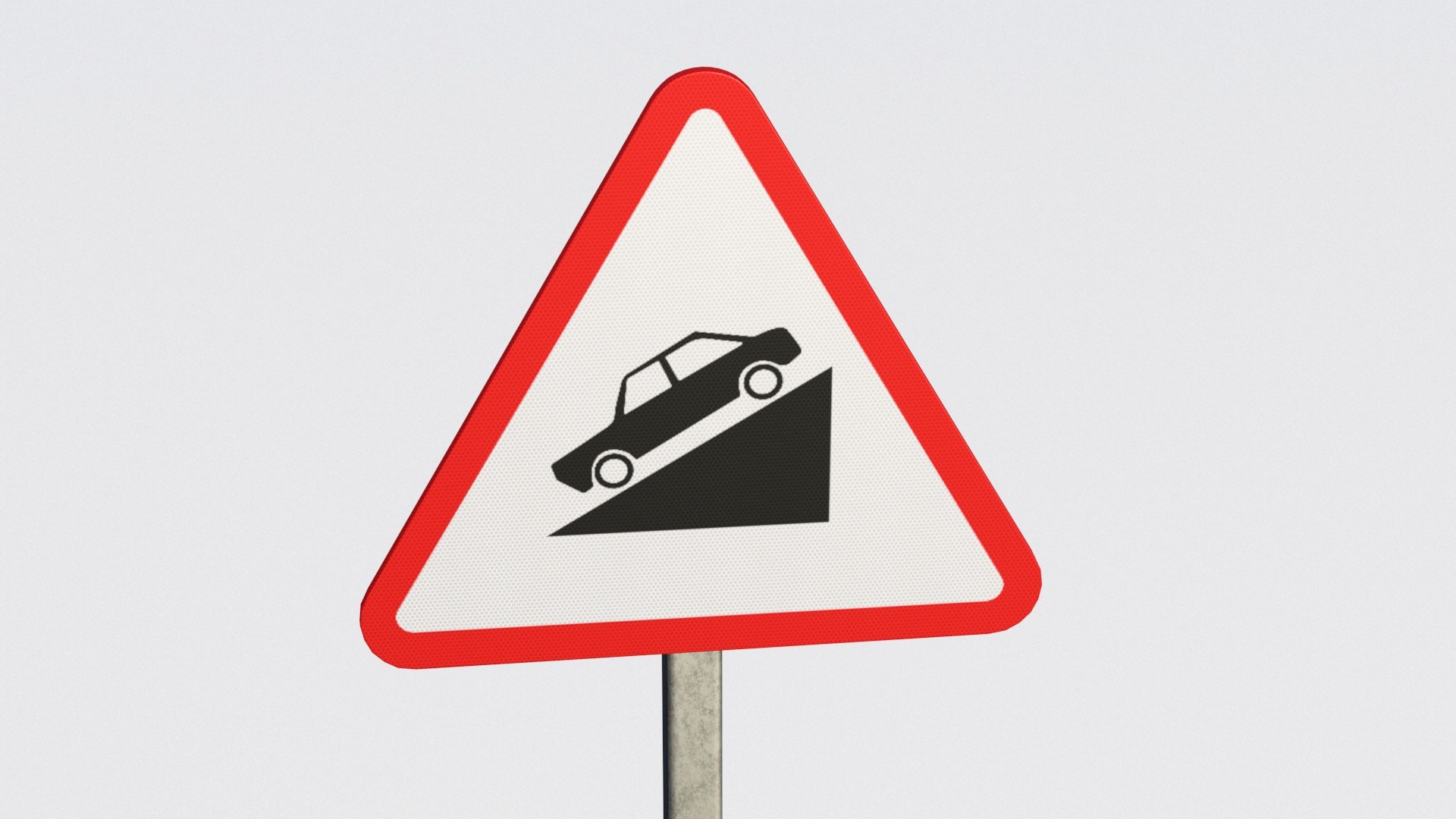 Steep Down Sharp Road Sign 3D - TurboSquid 2117254
