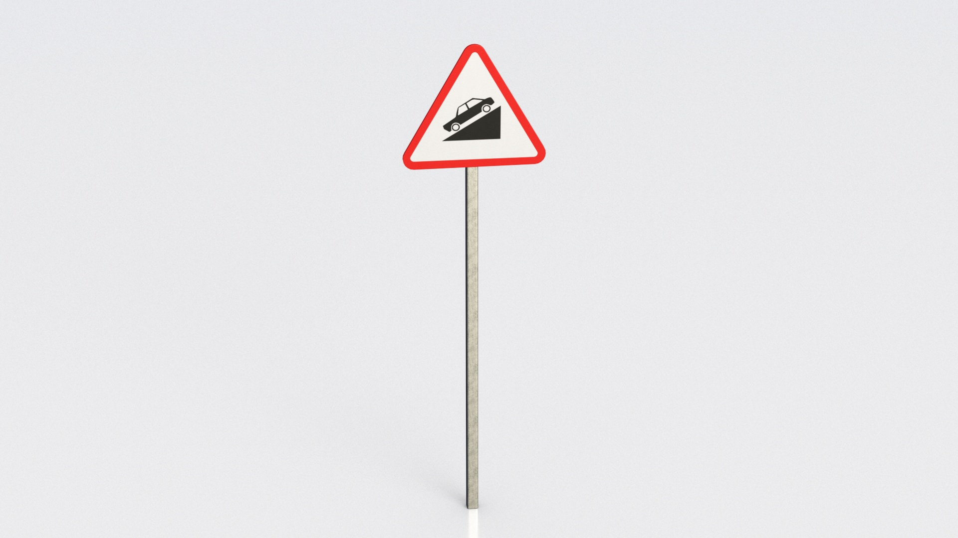 Steep Down Sharp Road Sign 3D - TurboSquid 2117254
