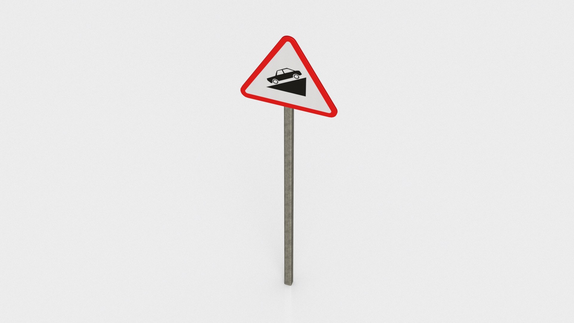 Steep Down Sharp Road Sign 3D - TurboSquid 2117254