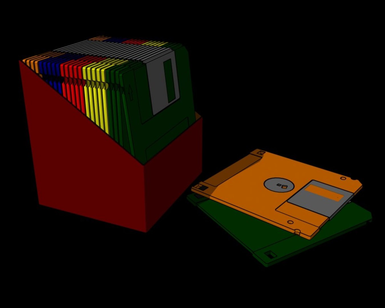 3d Floppy Box Model