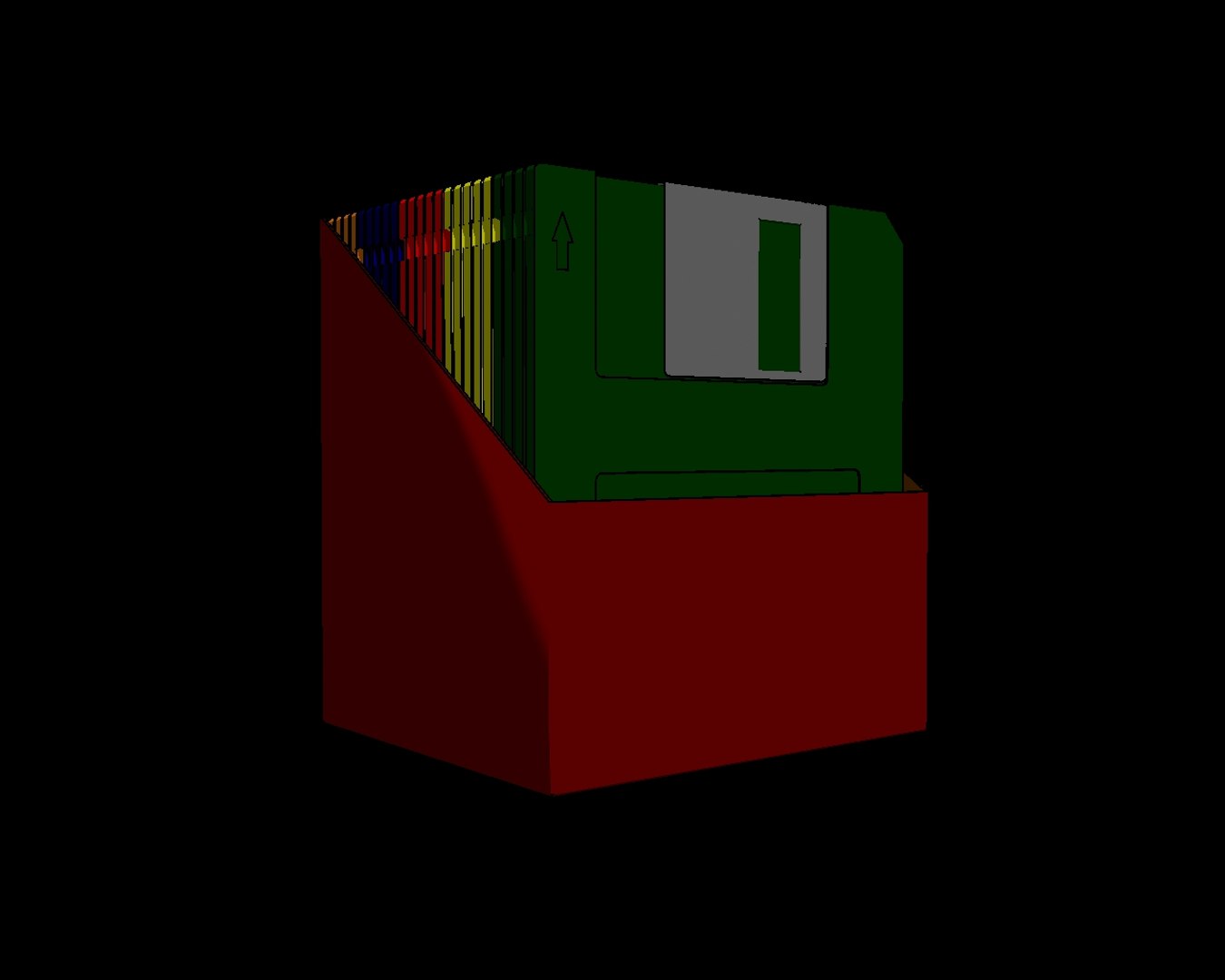 3d Floppy Box Model