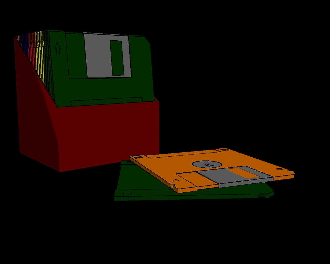 3d Floppy Box Model