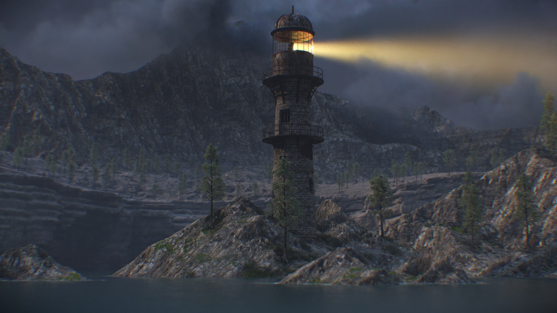 Rustic Lighthouse Island 3D Model - TurboSquid 2412489