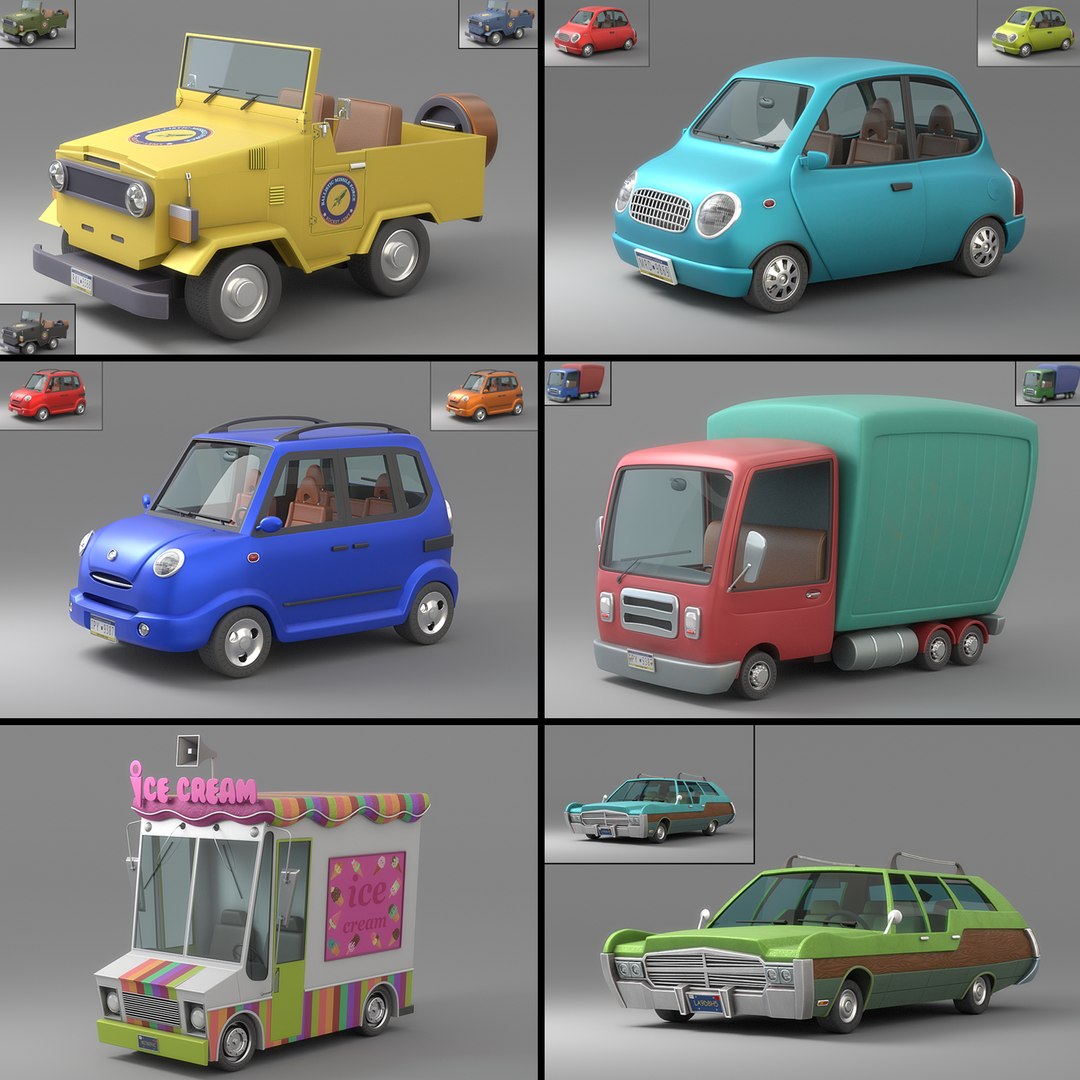 Cartoon Car Collection V3 3D - TurboSquid 1750852