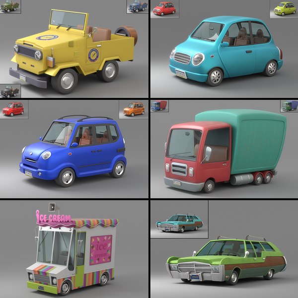 Free Cartoon Car 3D Models for Download | TurboSquid