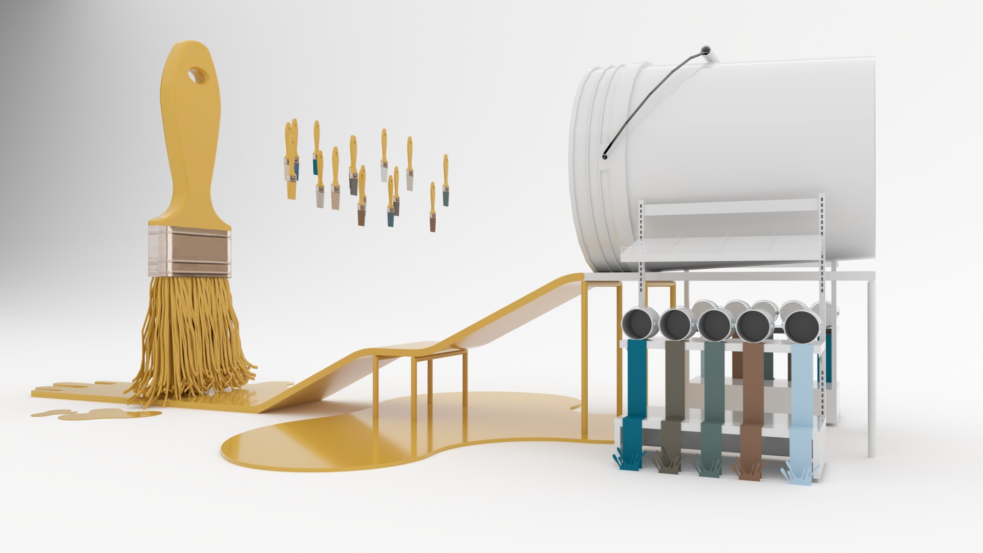 3D Paintbrush Playground 3D Asset Stylized Game Environment Model ...