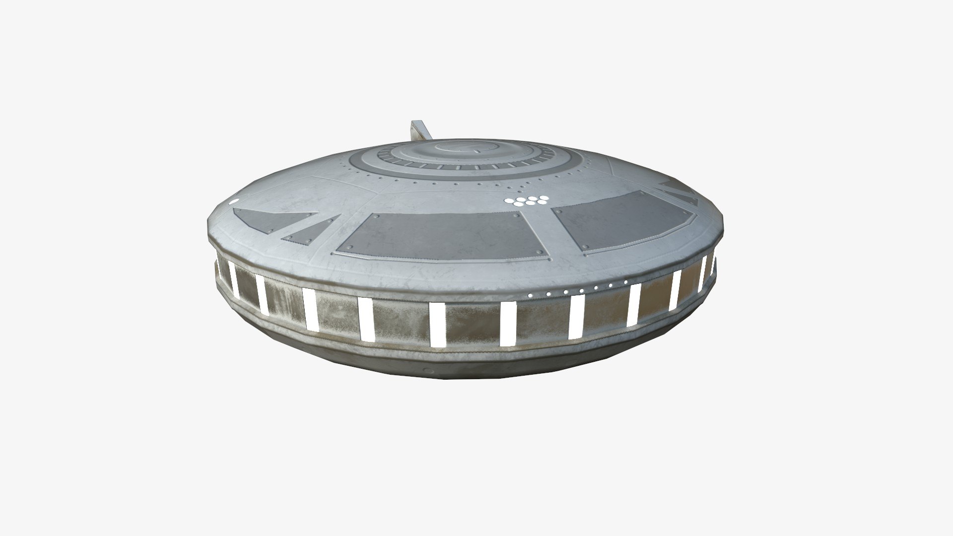 Alien Spaceship UFO A09 White Dirt - Sci Fi Spacecraft Design 3D ...