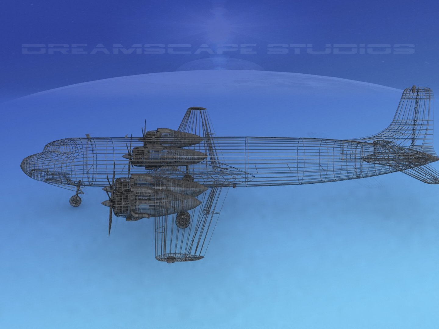 Douglas Dc-7c Dc-7 3d Max
