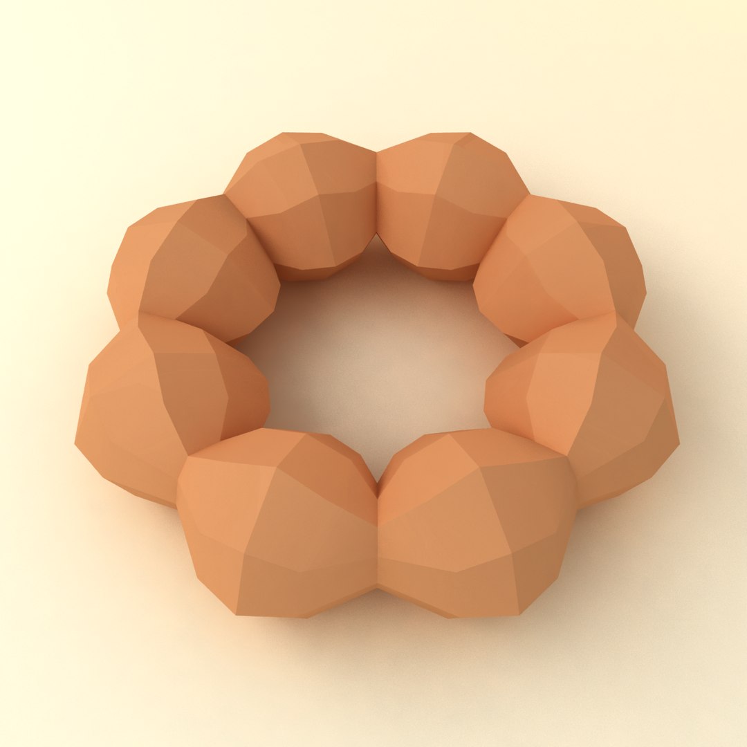 Low poly cartoon donut 04 3D model - TurboSquid 2030621