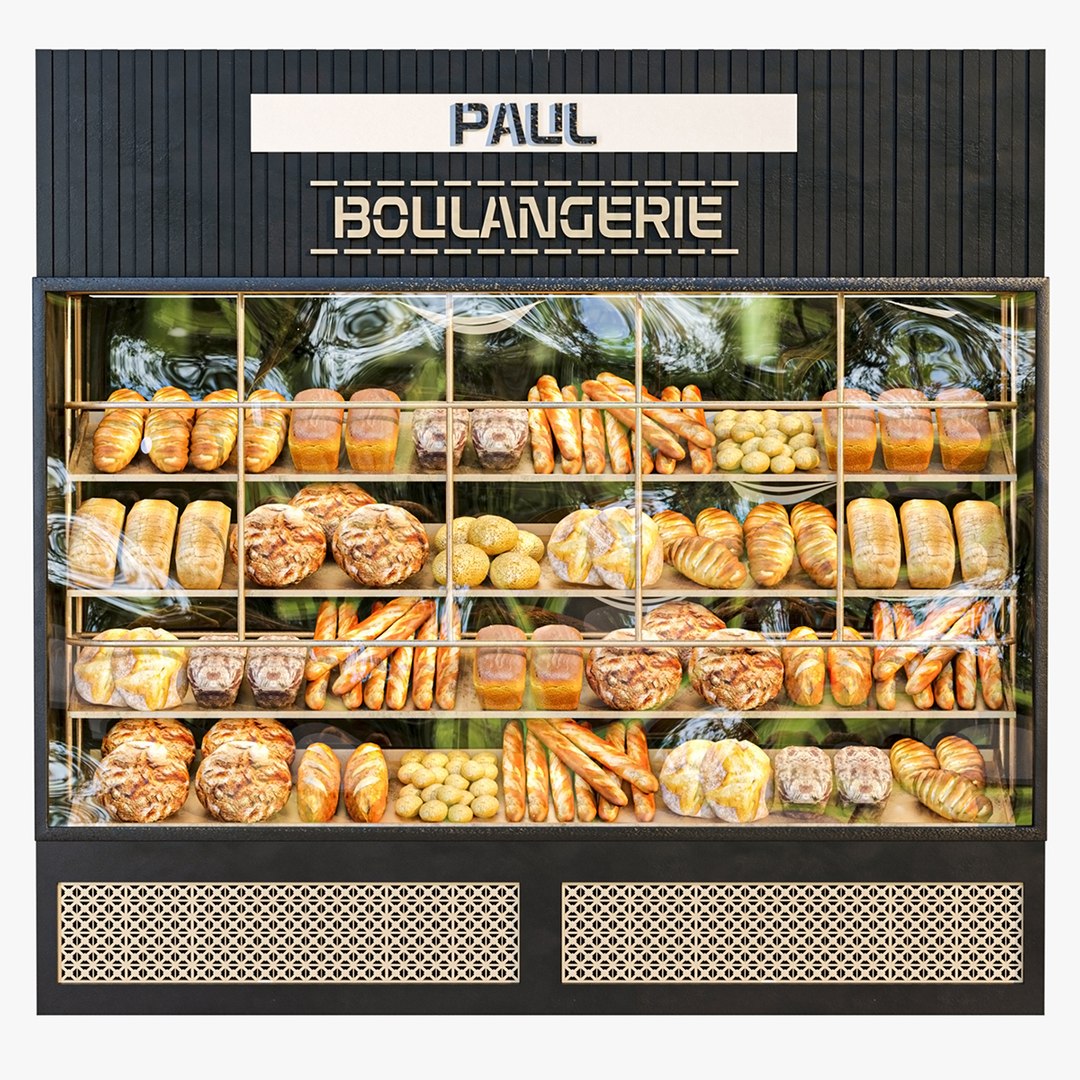 Showcase In A Bakery With Pastries Model - TurboSquid 2105702