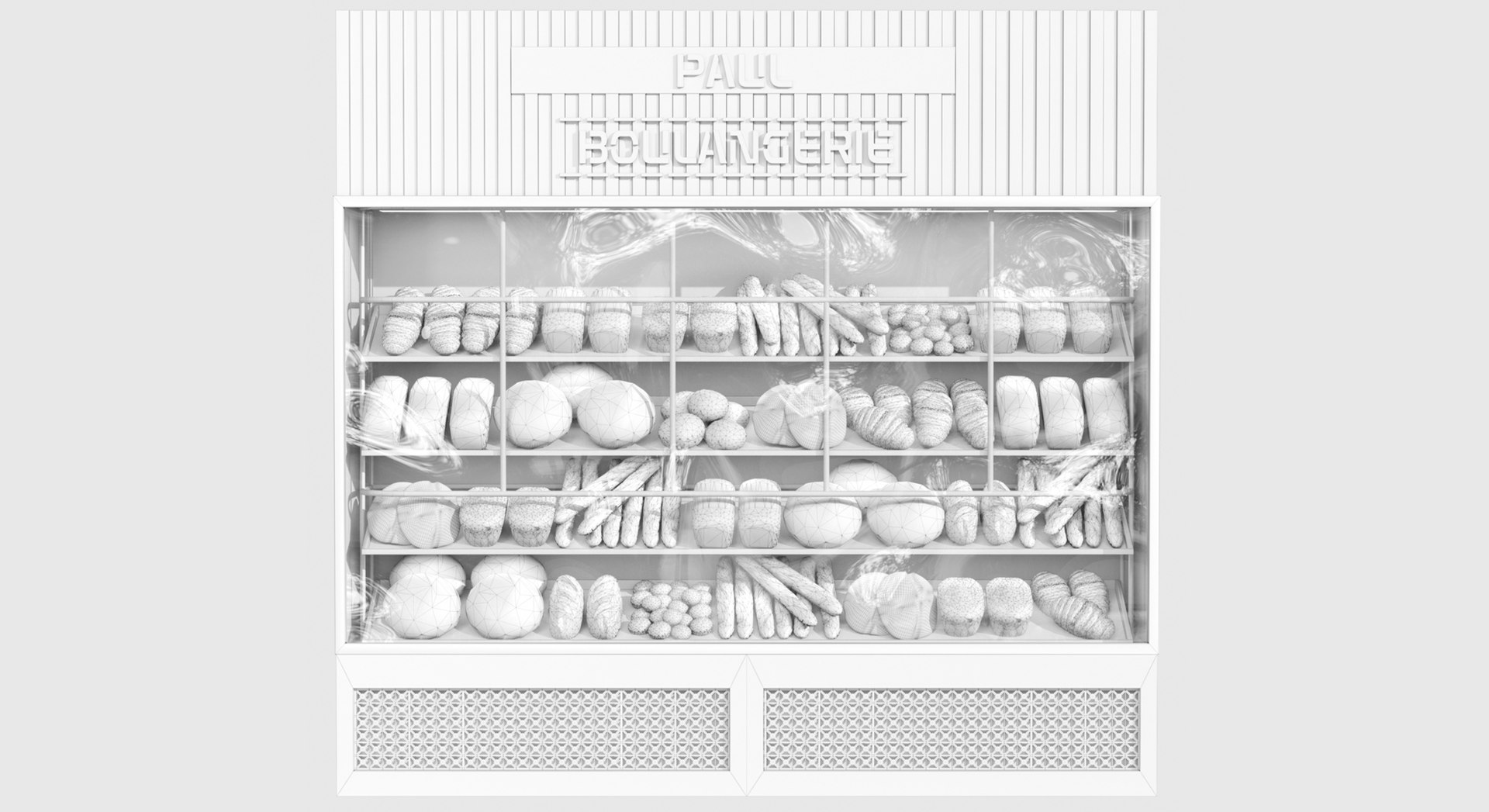 Showcase In A Bakery With Pastries Model - TurboSquid 2105702