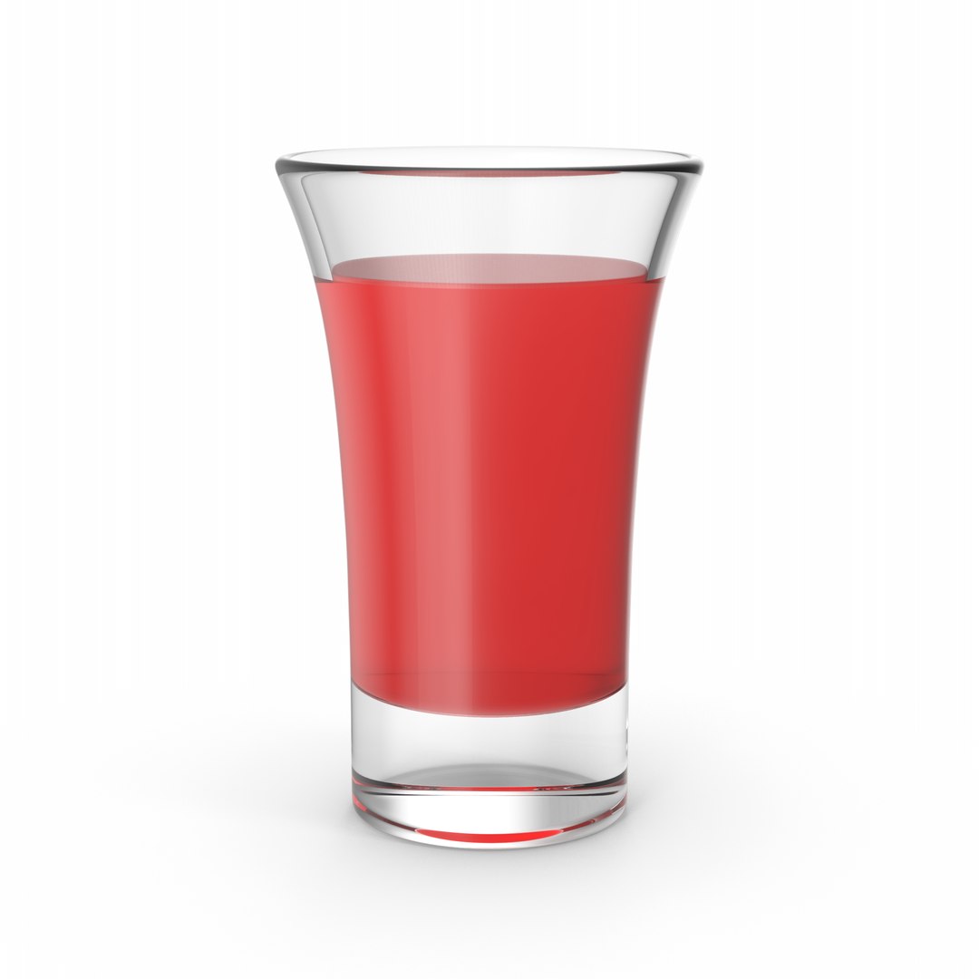 Red Vodka Glass 3D Model - TurboSquid 2056929