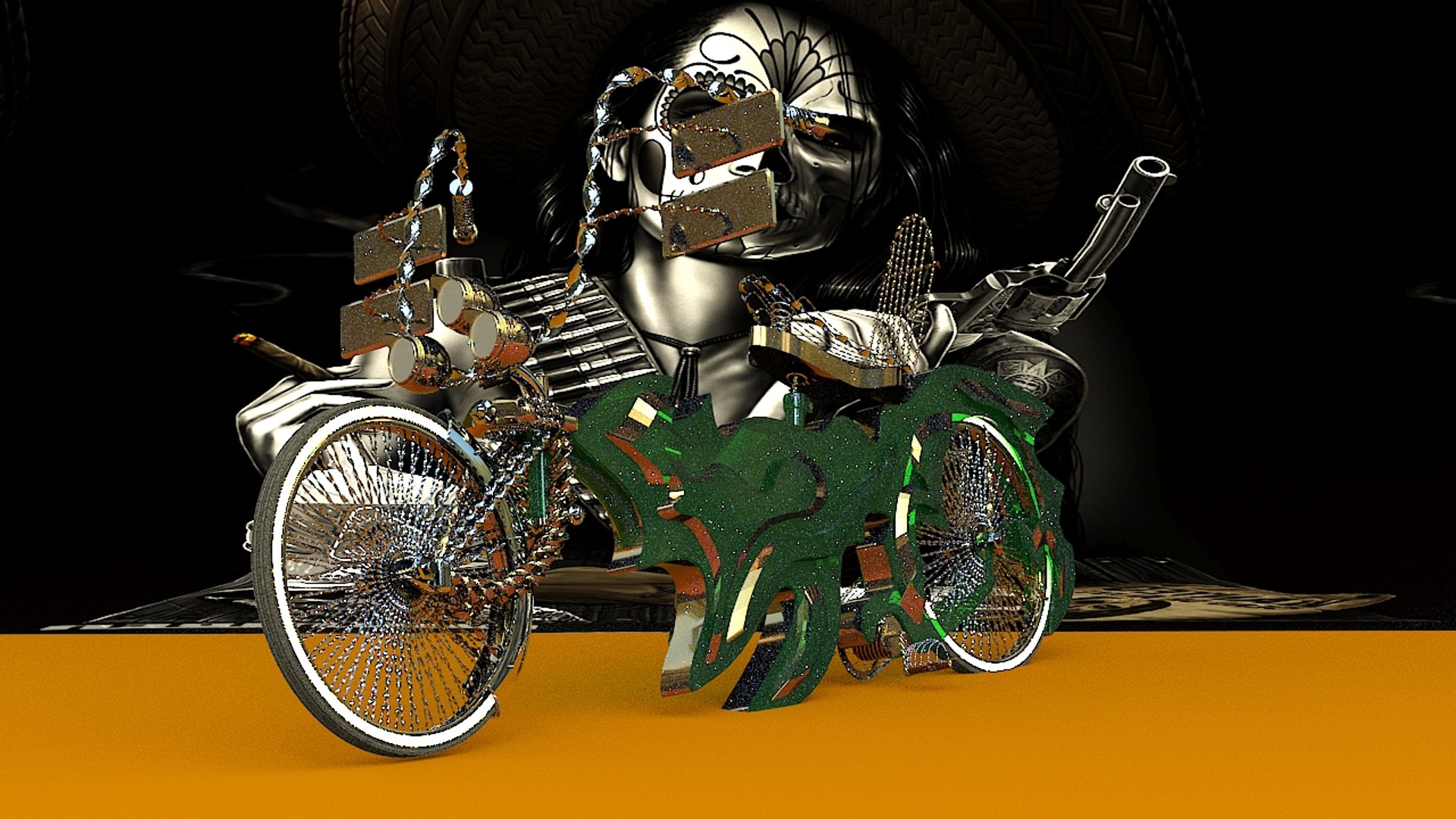 Free 3D Lowrider Bike Model - TurboSquid 1308113