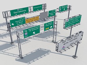 highway signs 3d model