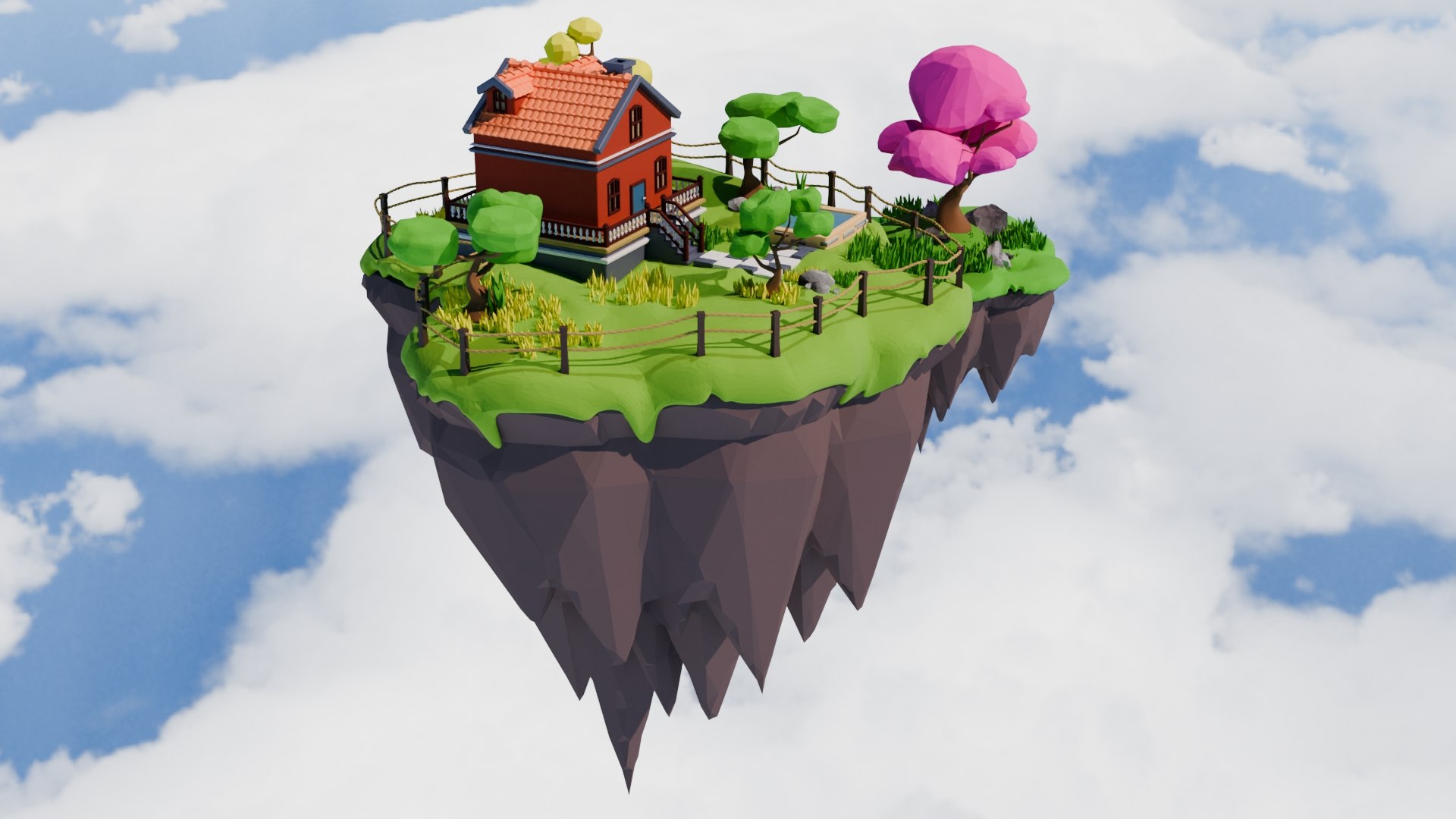 Low Poly Island 3D Model - TurboSquid 2193243