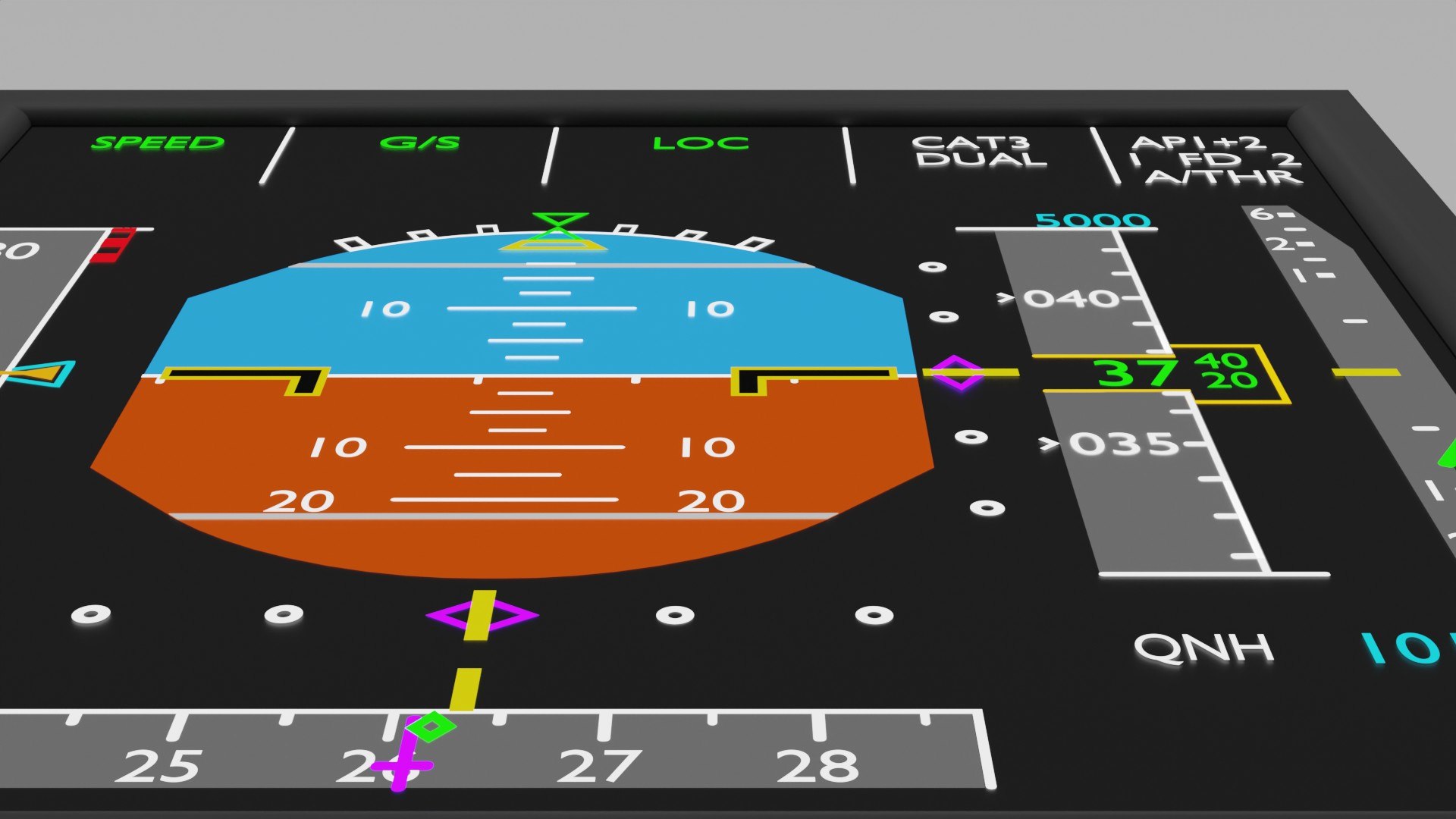 Primary Flight Display 3D Model - TurboSquid 2122650