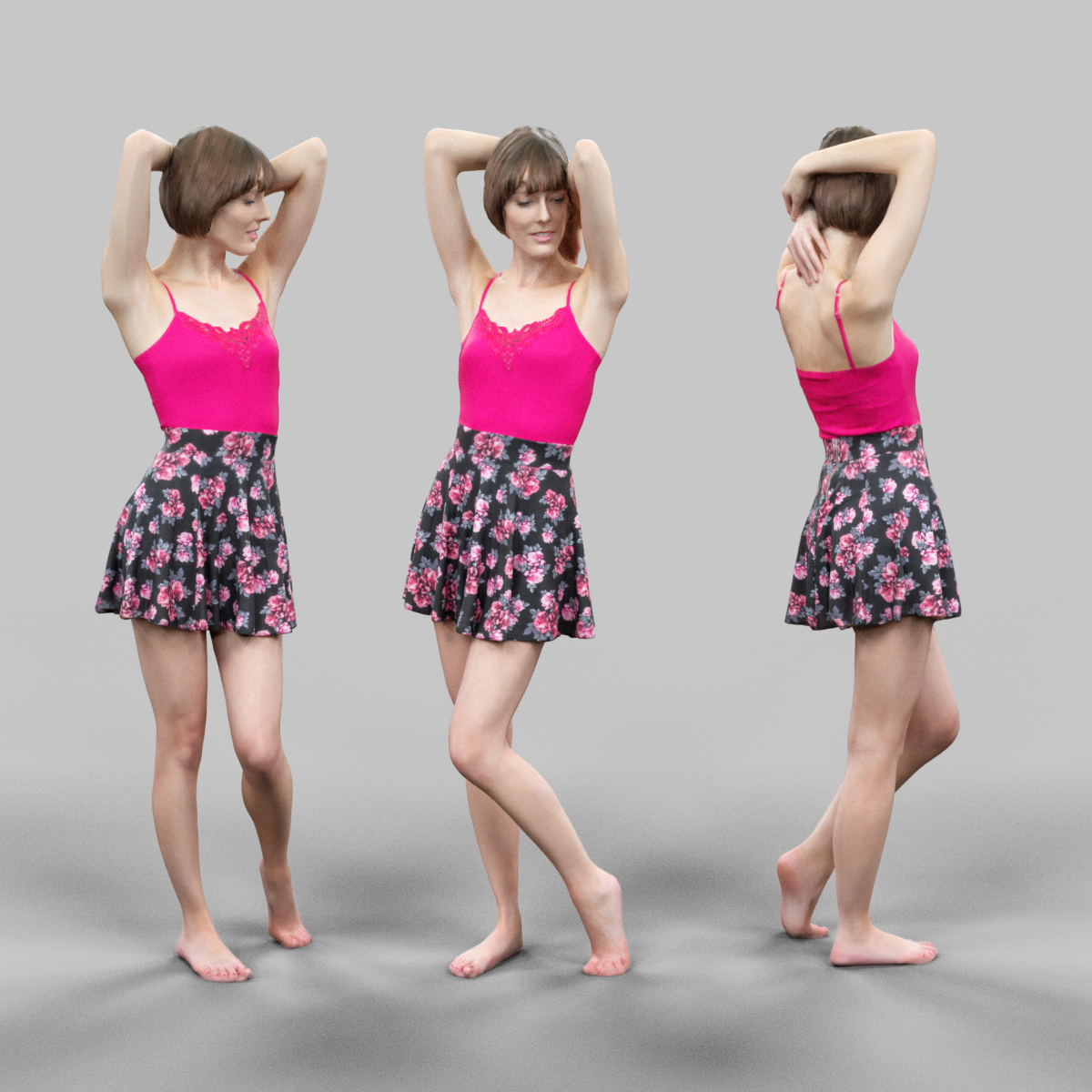 scanned female character 6 3d obj