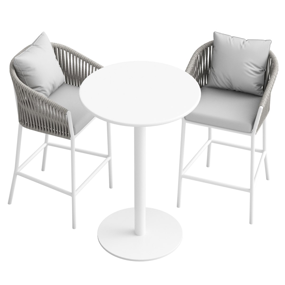 3D Coco Republic Catalina Bar Chair and Oslo Table - TurboSquid 2165961