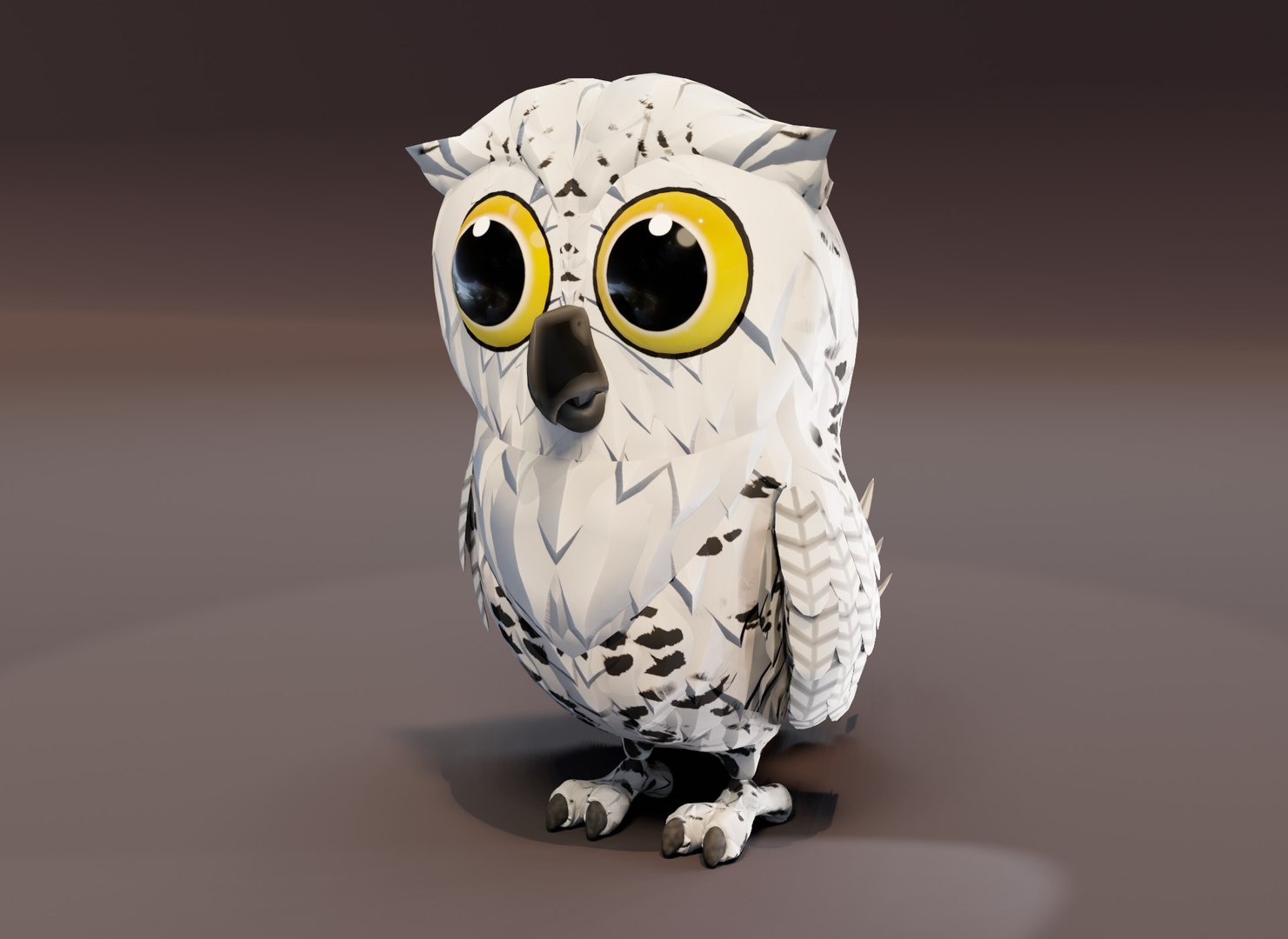 3D Cartoon Snowy Owl 3D Model - TurboSquid 1770358