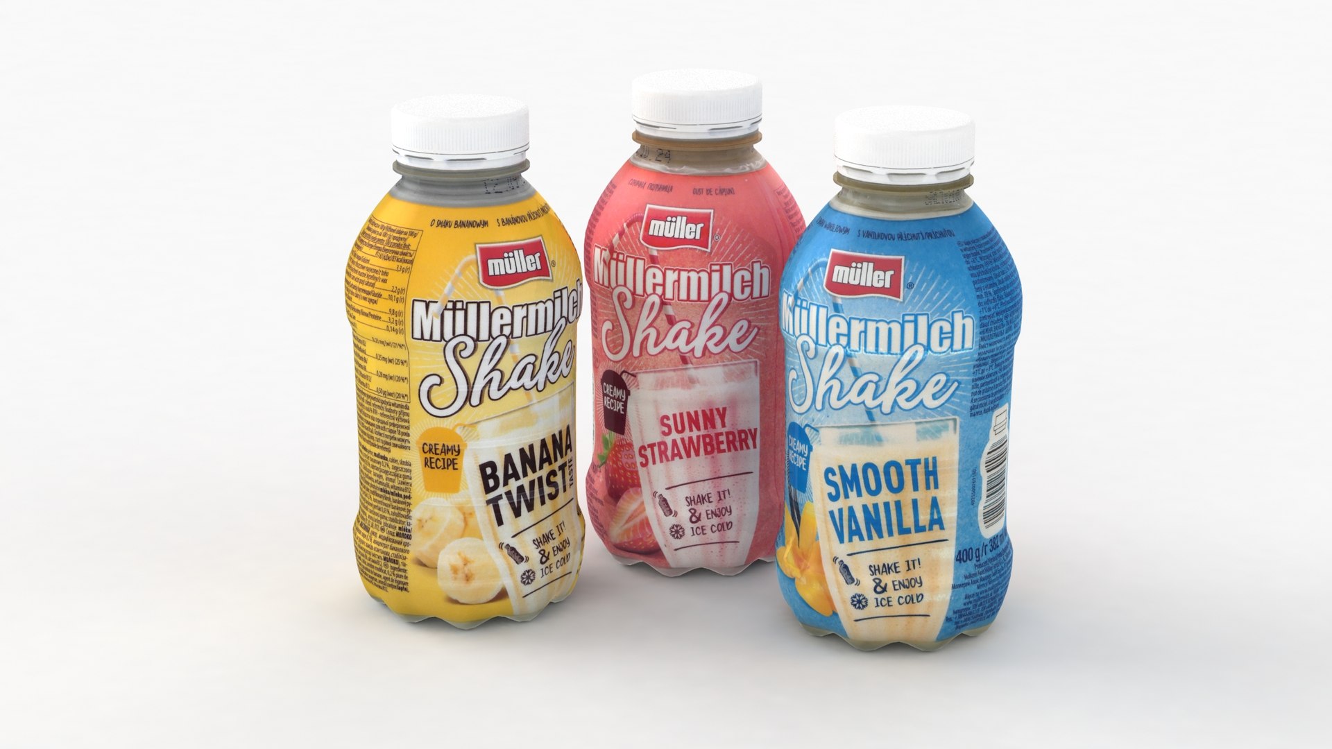 3D Model Dairy Bottle Mullermilch Shake 330ml 2024 Collection ...