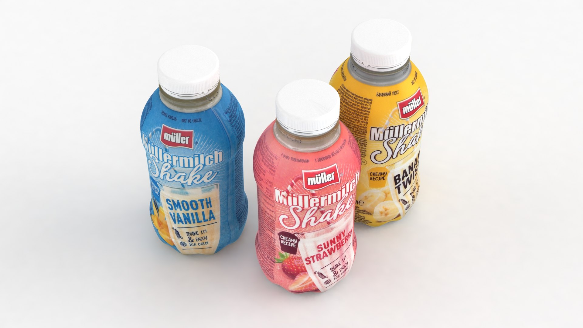 3D Model Dairy Bottle Mullermilch Shake 330ml 2024 Collection ...