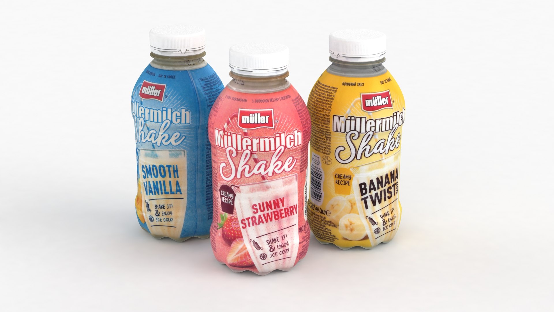 3D Model Dairy Bottle Mullermilch Shake 330ml 2024 Collection ...