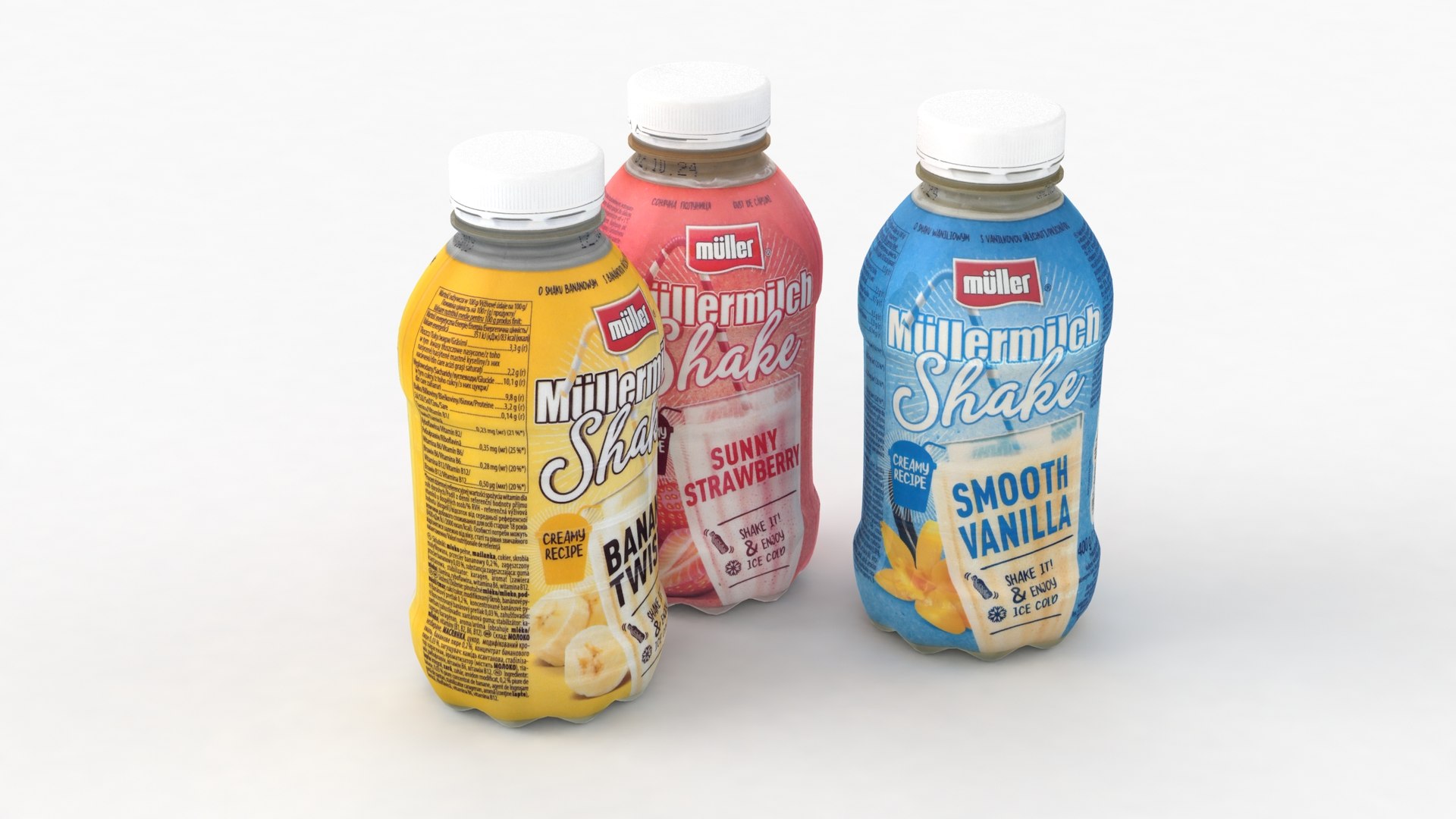 3D Model Dairy Bottle Mullermilch Shake 330ml 2024 Collection ...