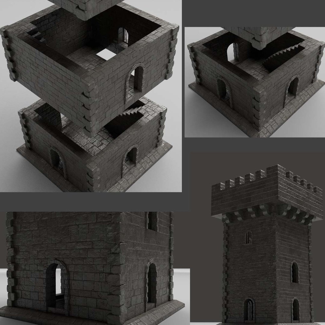 3D Moduler Castle Tower Model - TurboSquid 1298208