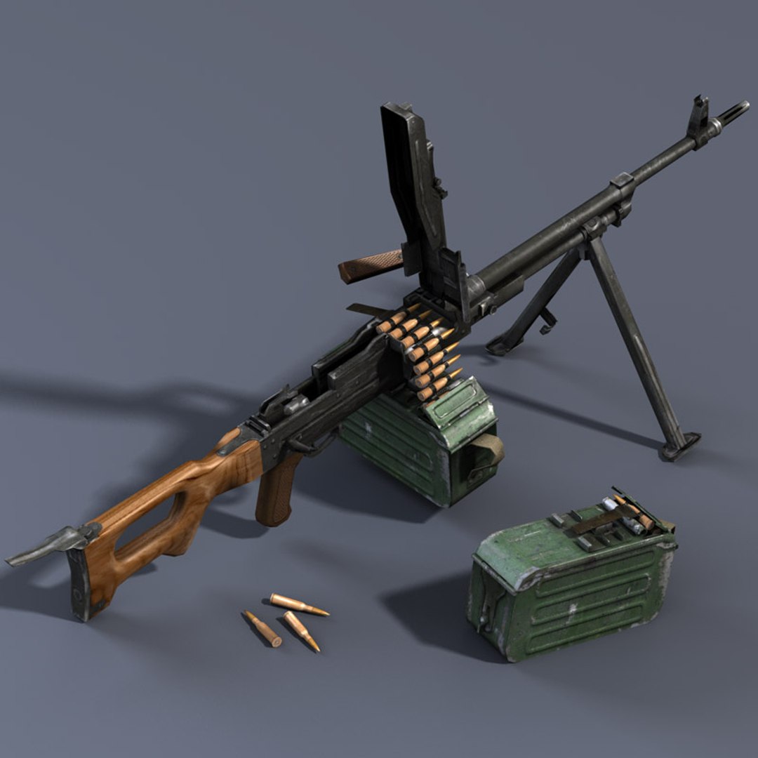 3d Pkm Machine Gun Model