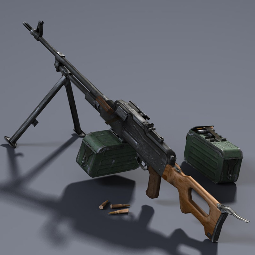 3d Pkm Machine Gun Model