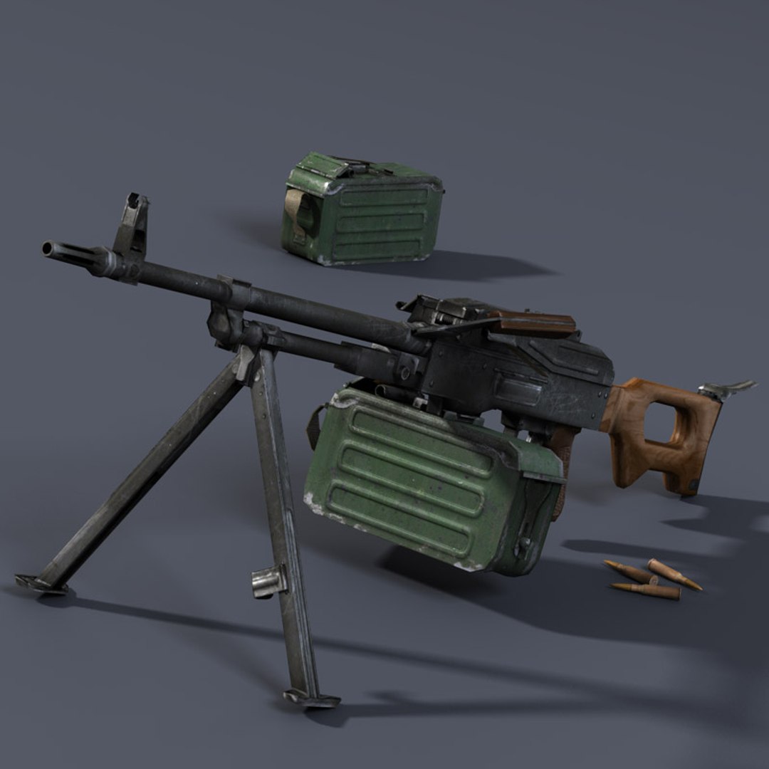 3d Pkm Machine Gun Model