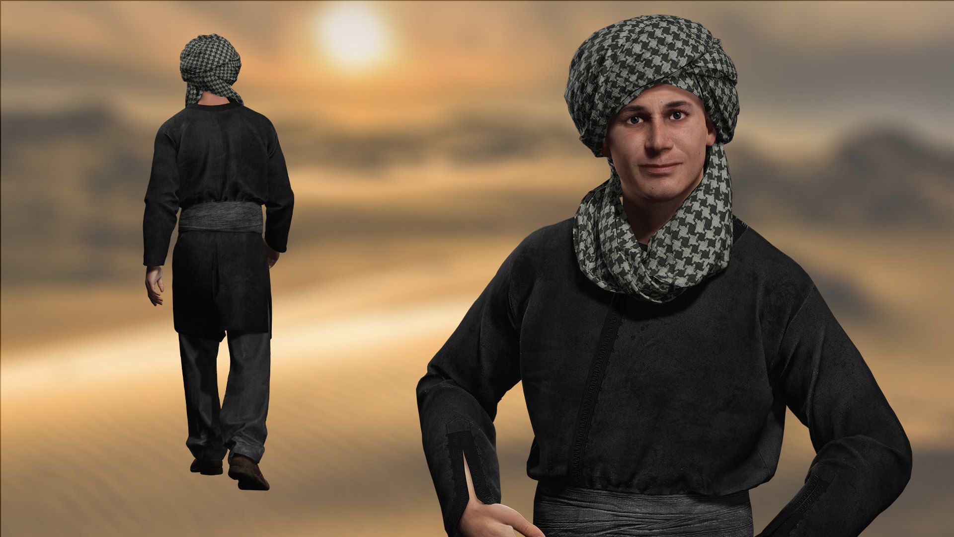 3D Arab Assassin 3D Character Rigged Game Ready - TurboSquid 2352339