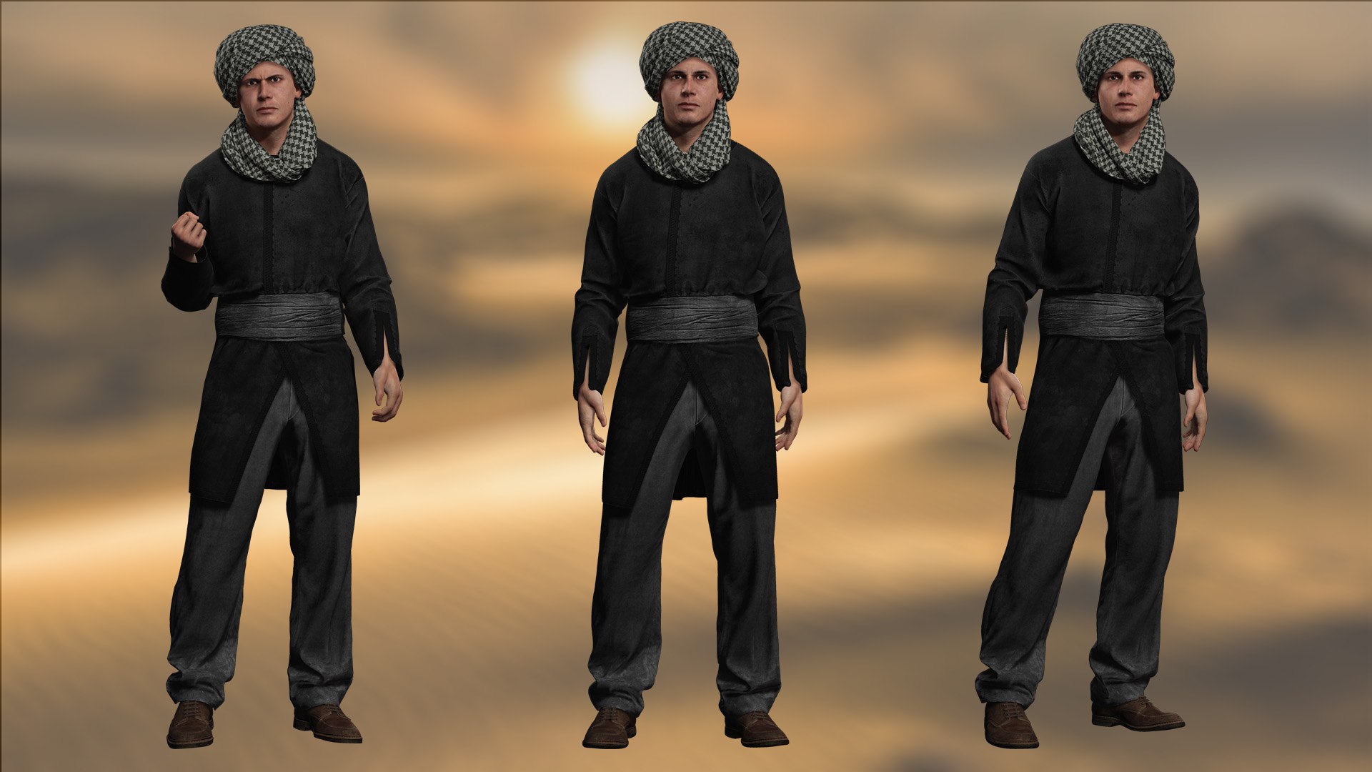 3D Arab Assassin 3D Character Rigged Game Ready - TurboSquid 2352339