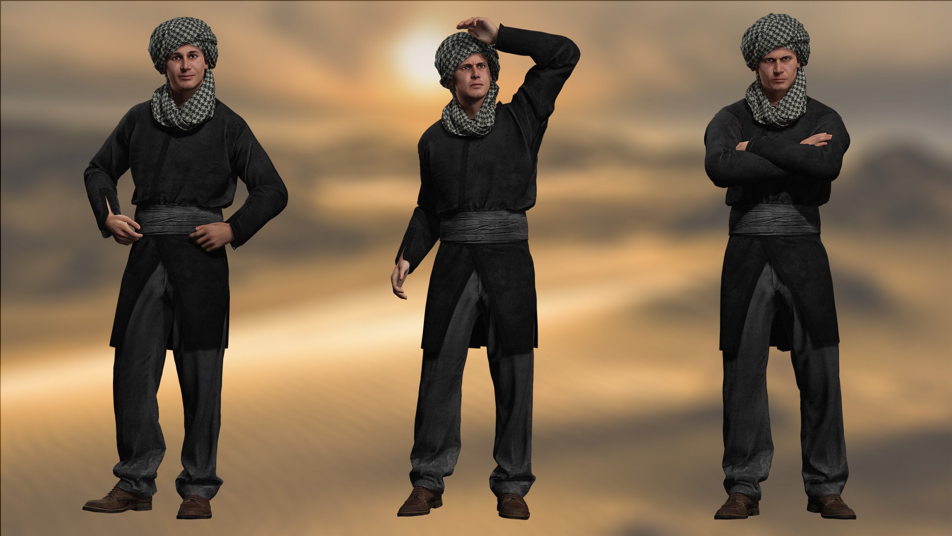 3D Arab Assassin 3D Character Rigged Game Ready - TurboSquid 2352339