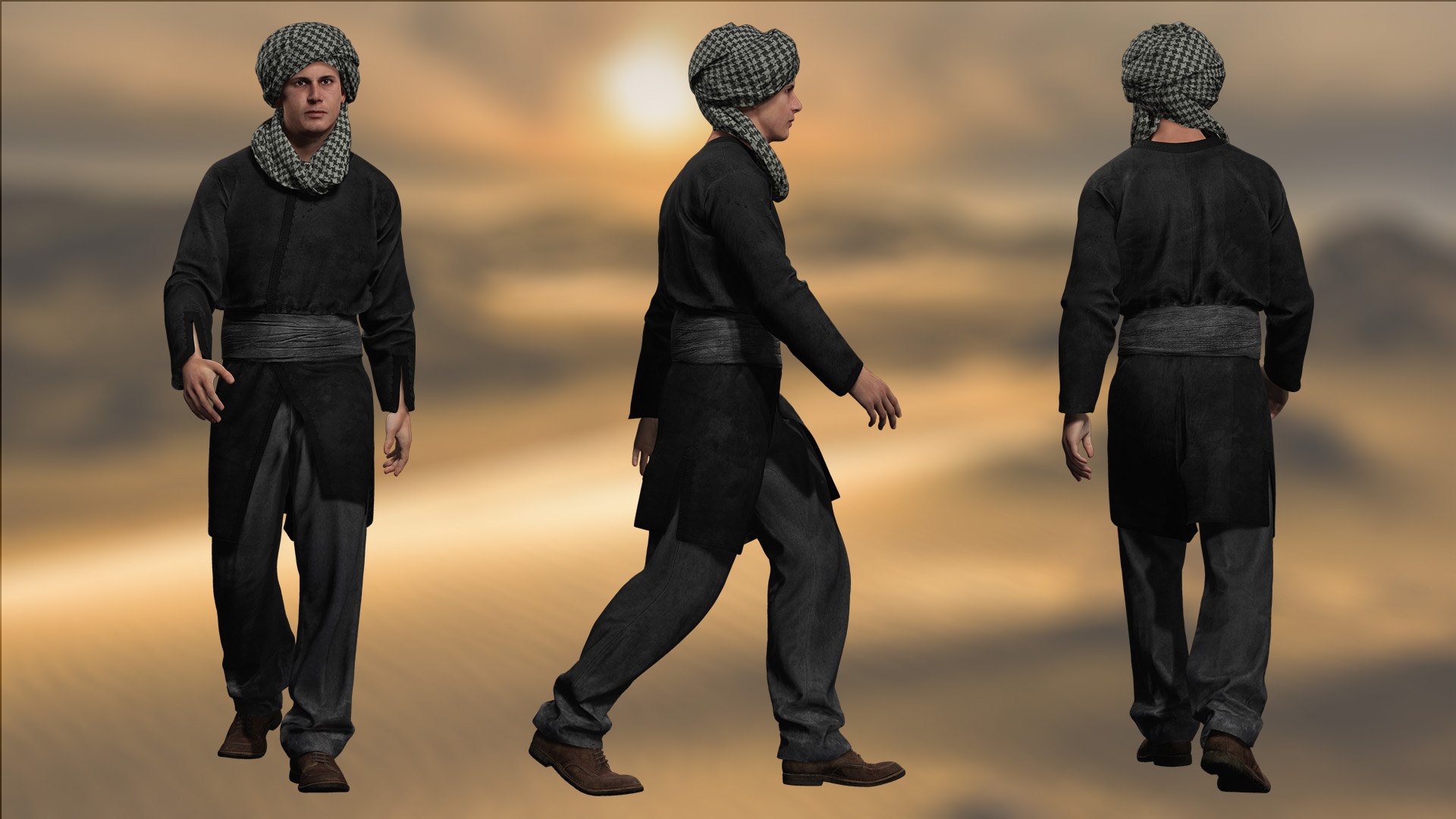 3D Arab Assassin 3D Character Rigged Game Ready - TurboSquid 2352339