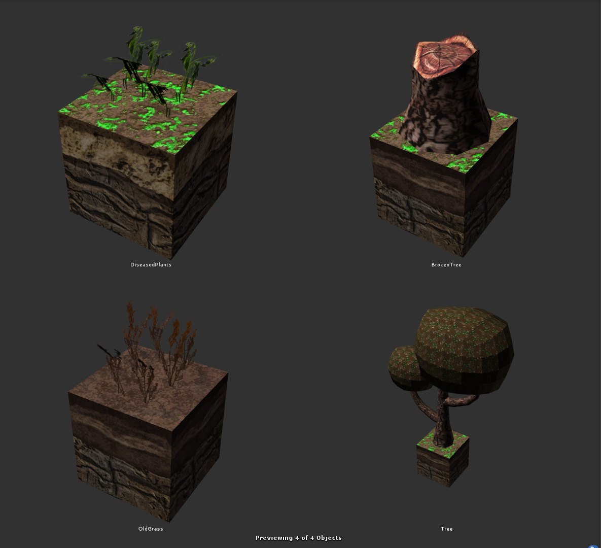 Block Terrain 3d Model
