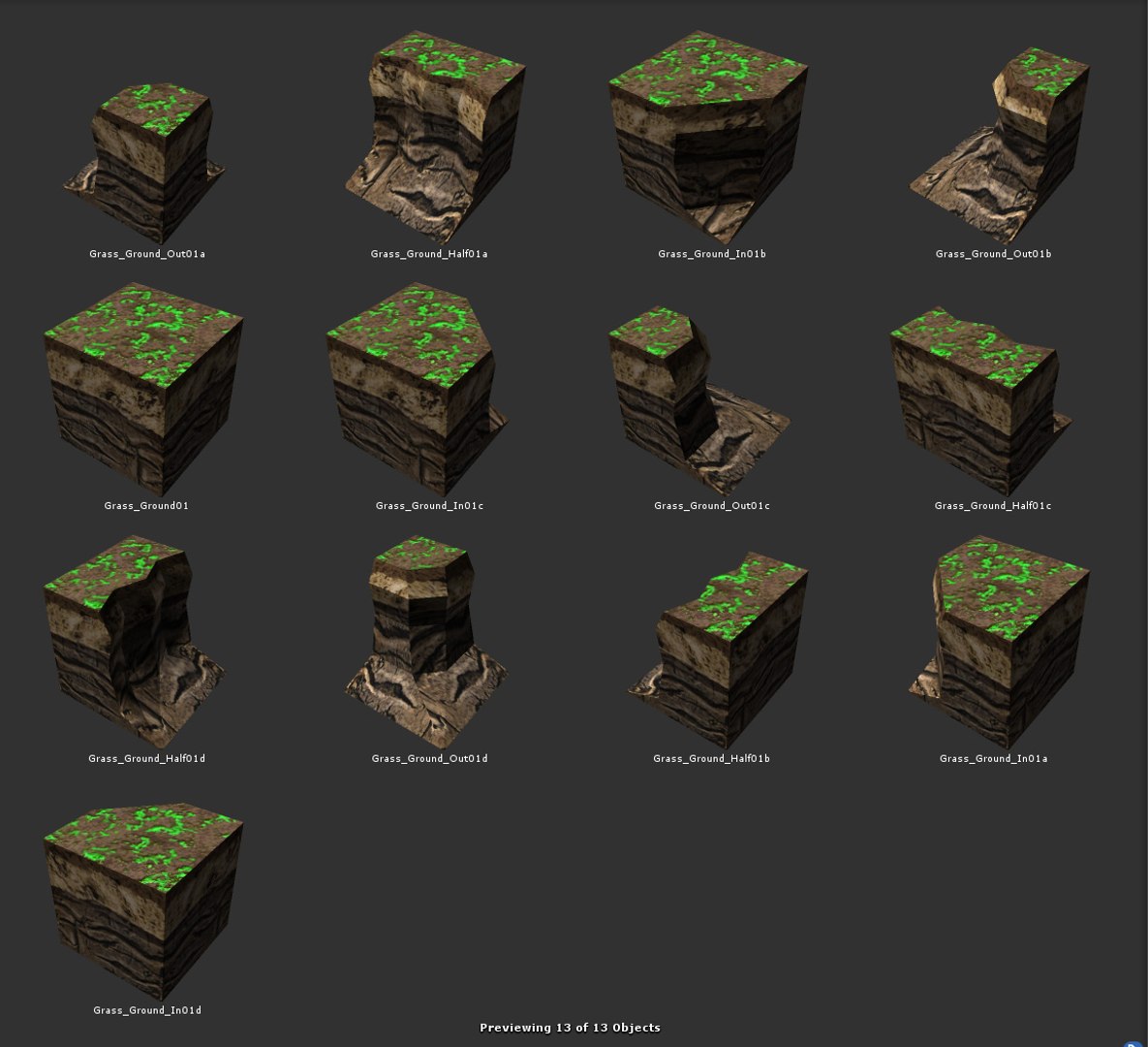 Block Terrain 3d Model
