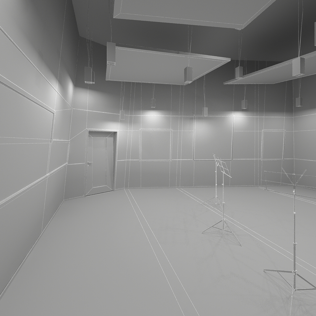 recording studio 3d model