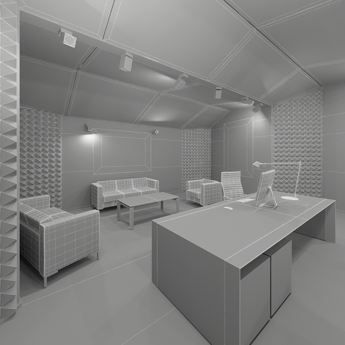 recording studio 3d model