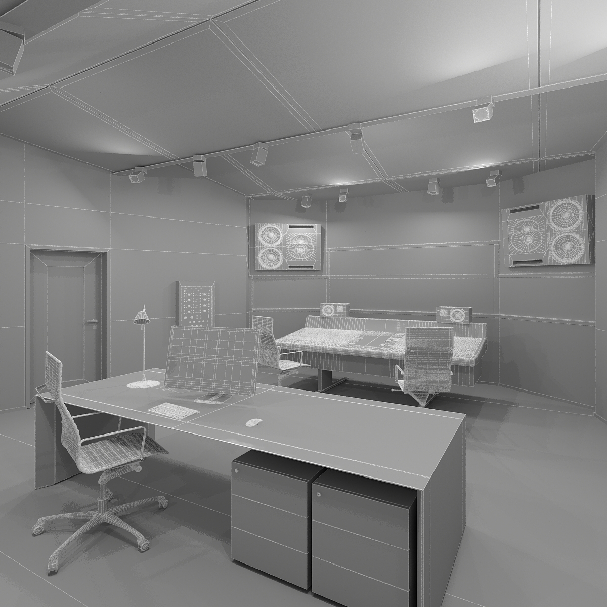 recording studio 3d model