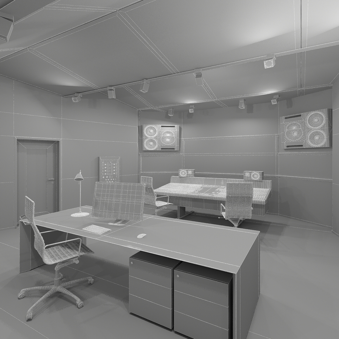 recording studio 3d model